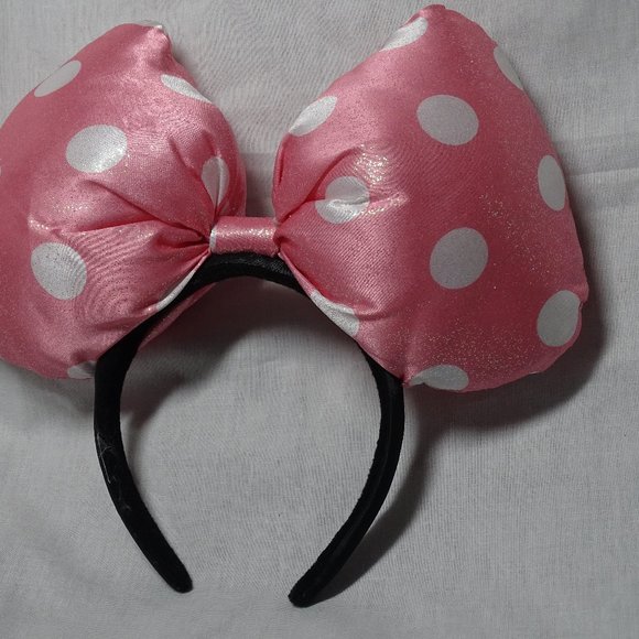 Disney | Accessories | Large Minne Mouse Pink And White Polka Dot Ears ...